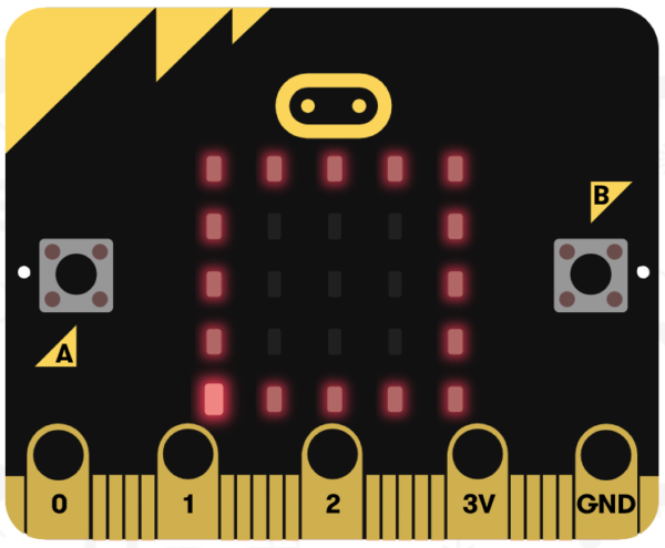 Draw a square – Microbit simulator – Level 2 – Coding a story